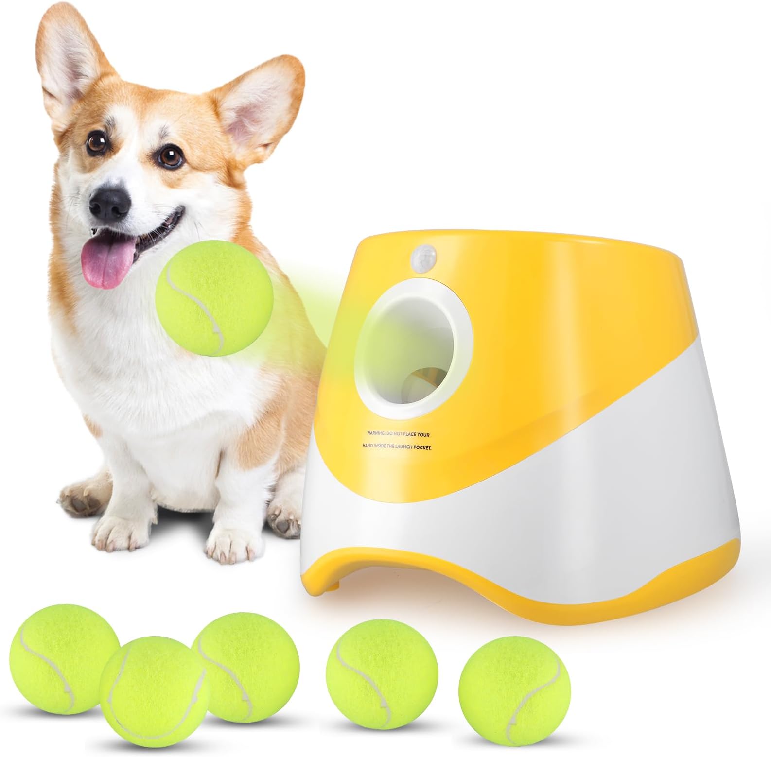 pet prime Automatic Dog Ball Launcher, Dog Ball Thrower, Interactive ...
