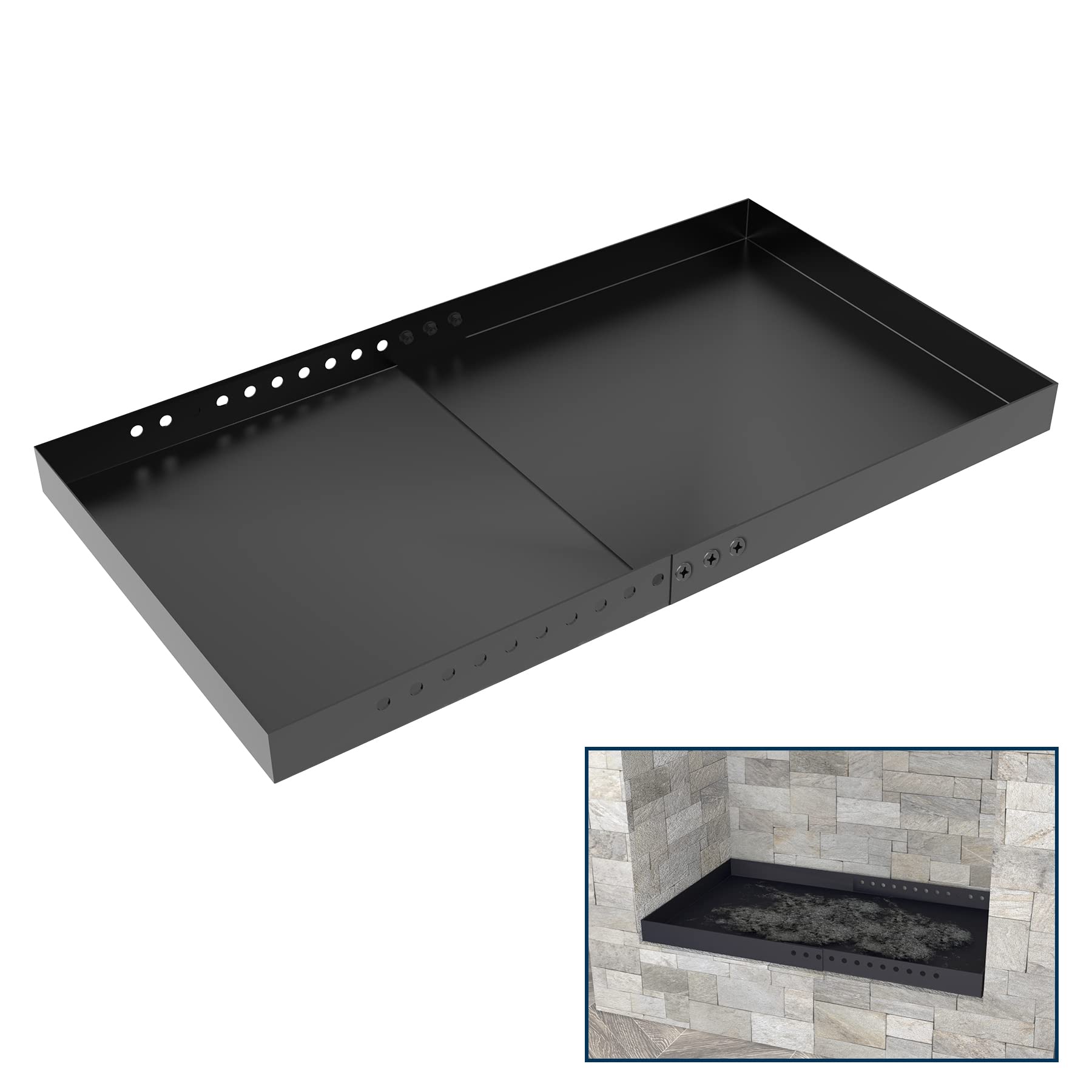 Pearwow Rectangle Fireplace Tray,Expandable Ash Pan for Collecting Ash ...