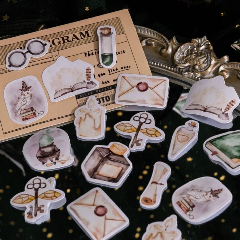 Amazon.com: SEMATA 45Pcs Magic School Scrapbooking Stickers Cute ...