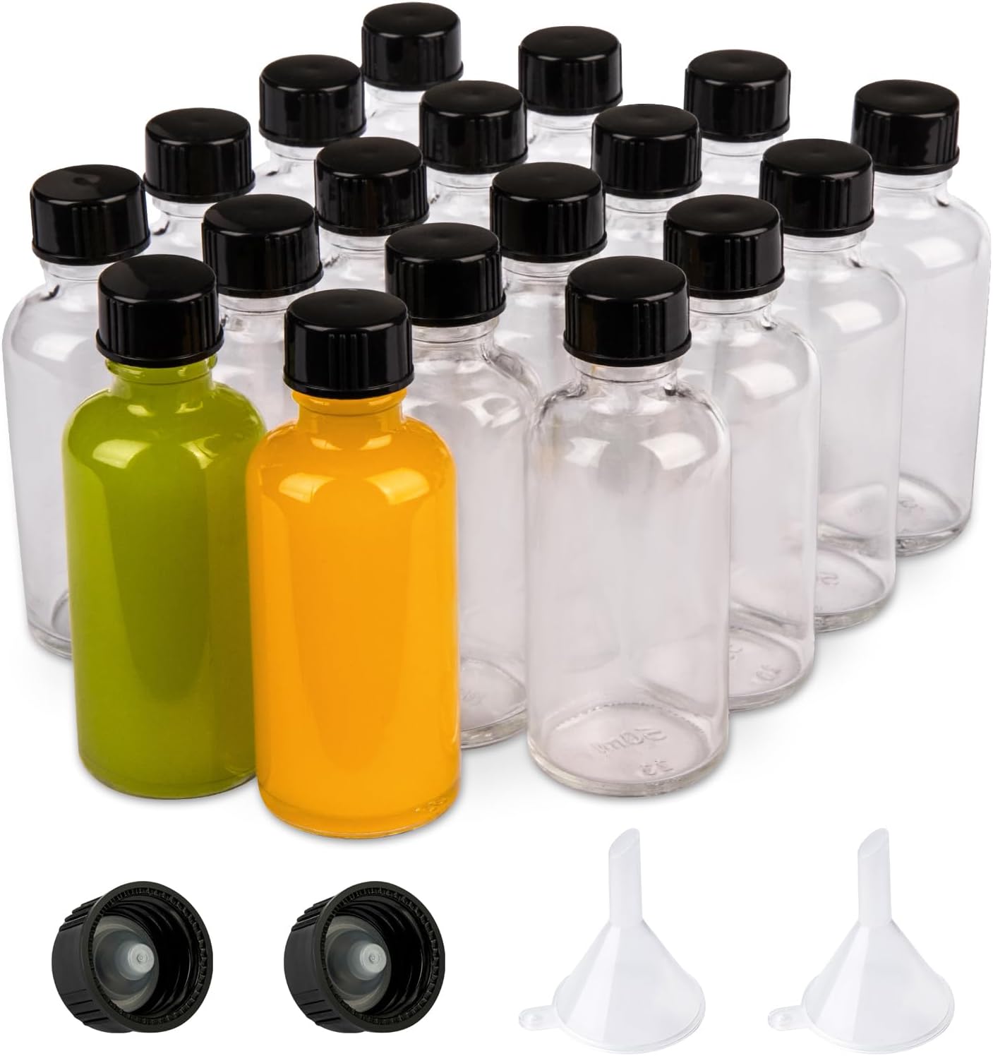 Amazon.com: hmaimas 2oz Small Clear Glass Bottles With Lids For Liquids ...