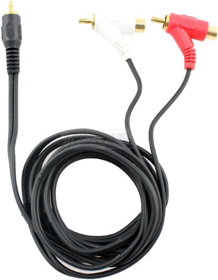 Amazon.com: Topzone 6 feet Shielded Stereo Cable, RCA Plug to 2 RCA ...
