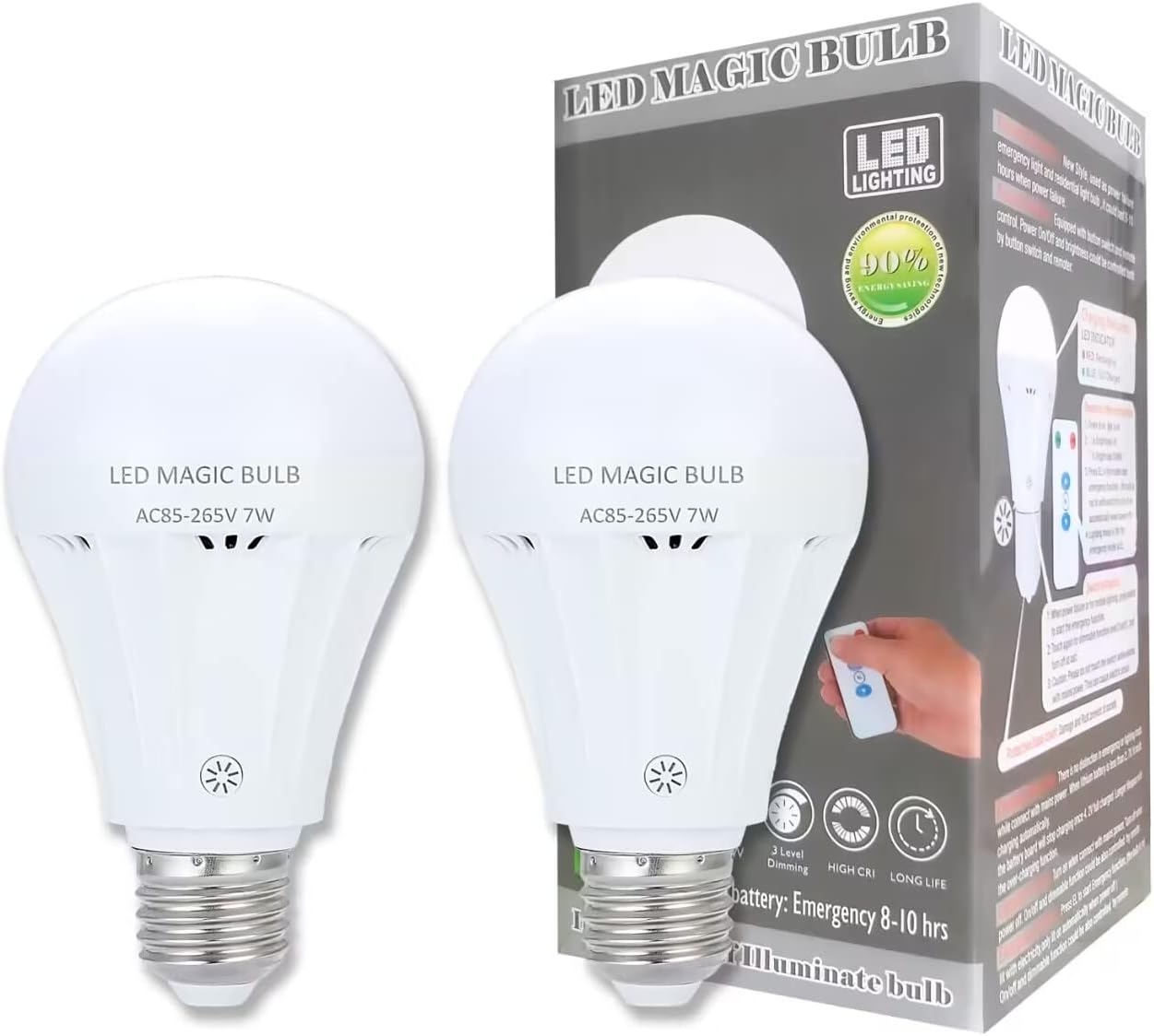 LIKERTLA LED Rechargeable Light Bulbs,7W LED Magic Bulbs with Remote ...