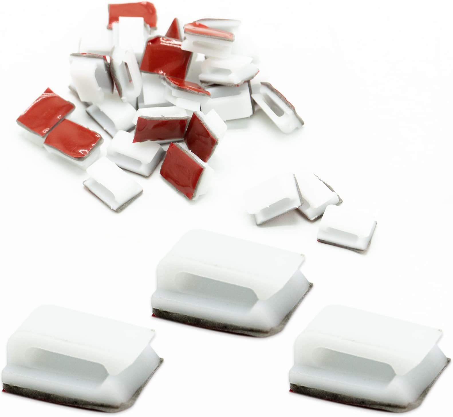 ERKXD Flat Cable Clips White 100 Pcs for Cat6 Cat7 Ethernet Cable Clips ...