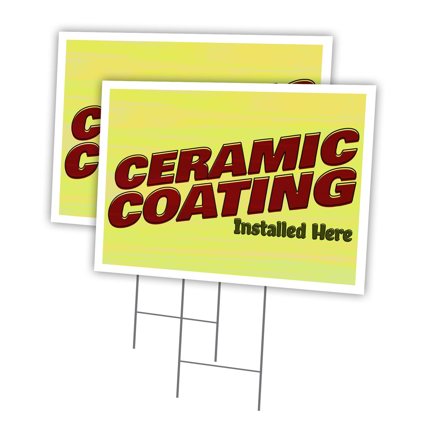 Amazon.com: Ceramic Coating 2 Pack of 12" x 16" Yard Sign & Stake ...