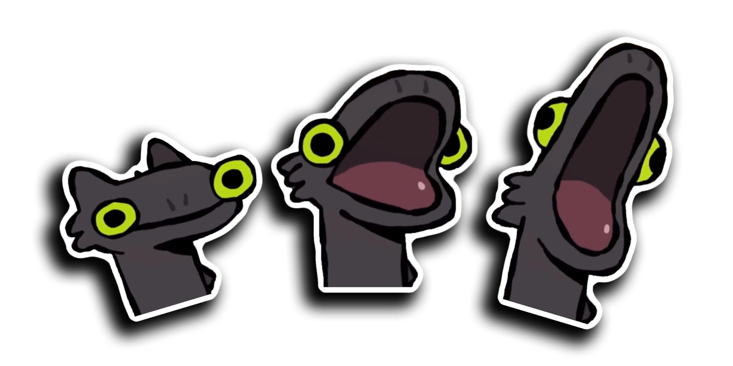 Buy (3 Piece) Toothless Yelling/Screaming Meme Sticker HTTYD Online at ...