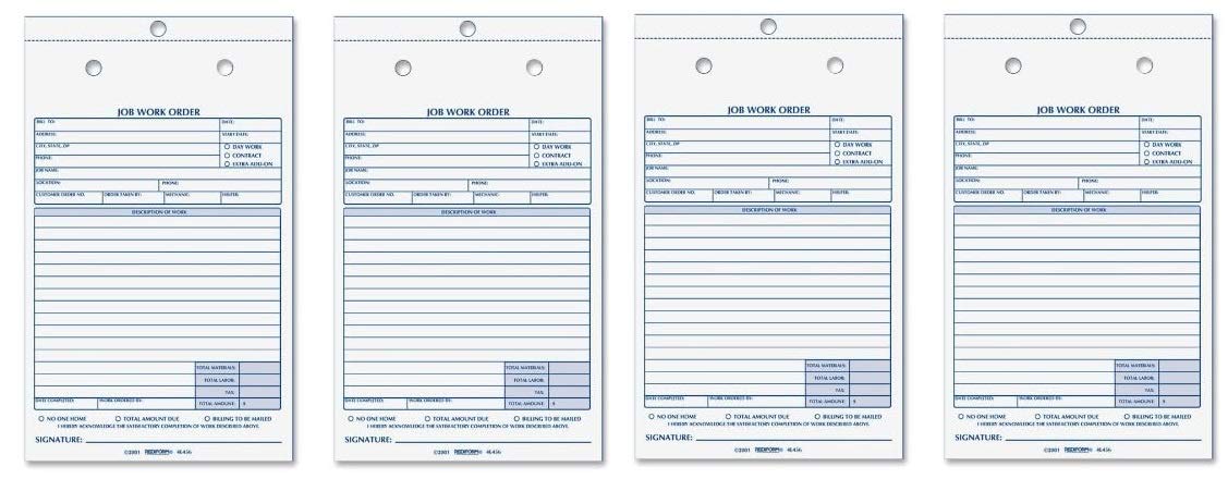 Amazon.com : REDIFORM Job Work Order Book, 5 1/2 x 9 1/8, Two Part, 50 ...