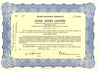 Amazon.com: Ansil Mines Limited : Collectibles & Fine Art