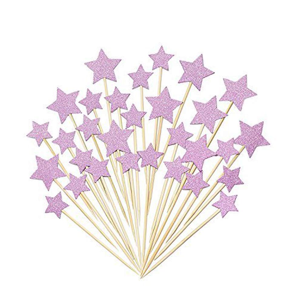 Sundellcupcake Toppers Purple Glitter Stars Cake Toppers Le Le Little ...