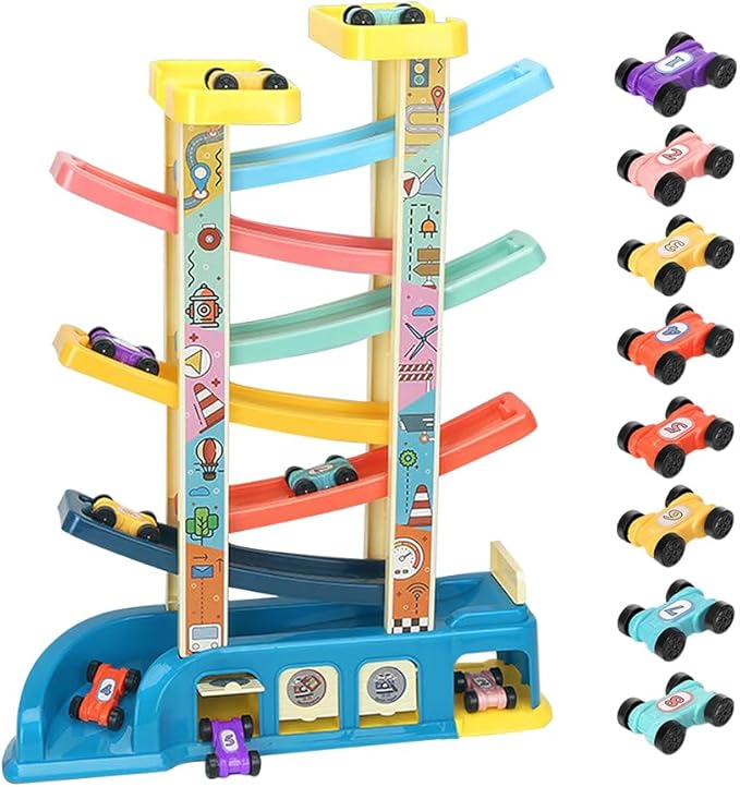 Amazon.com: Car Ramp Toy for Toddlers, Race Track Ramp Racer Toy with 8 ...