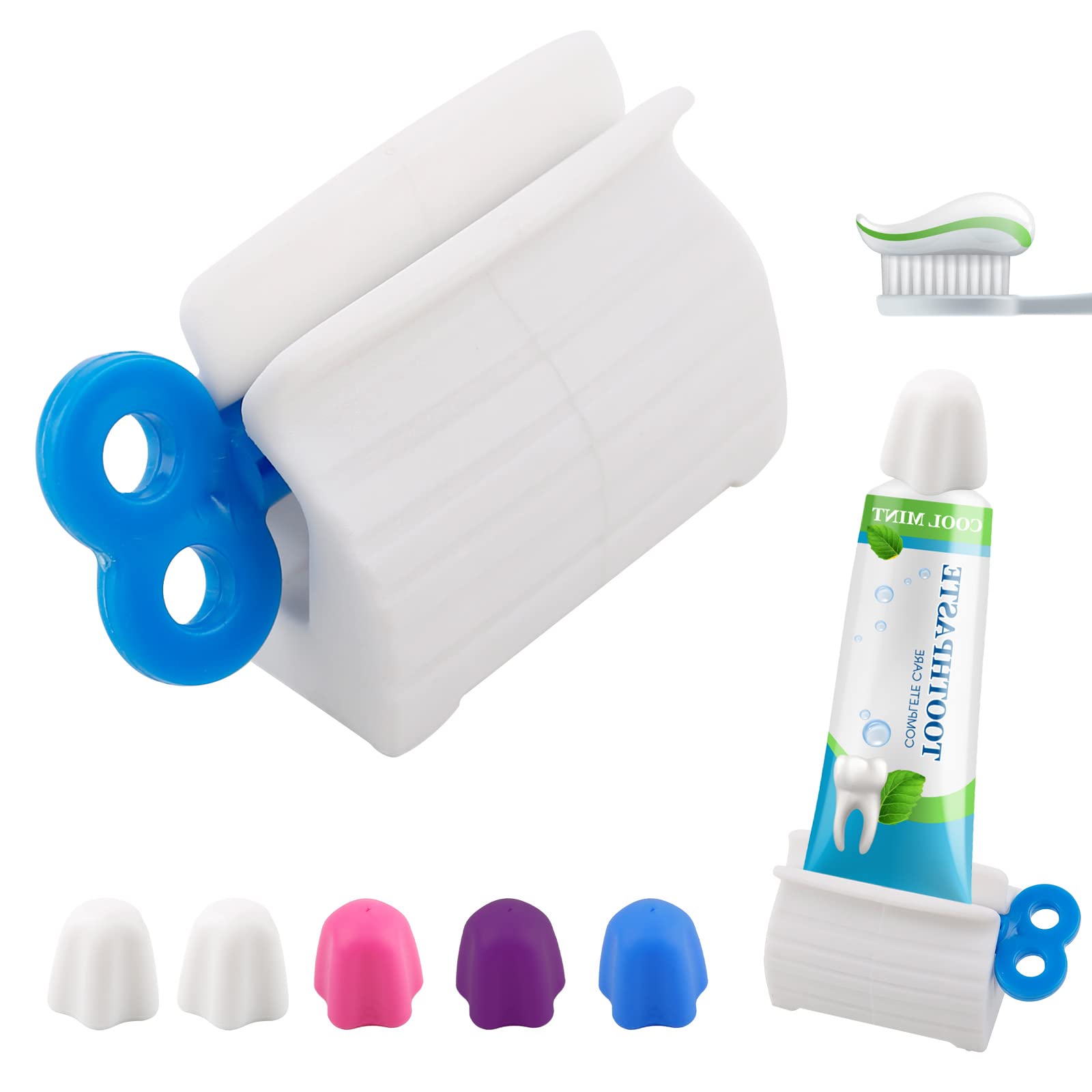 Amazon.com: Toothpaste Caps, 5 Self-Closing Toothpaste Caps and 1 Blue ...