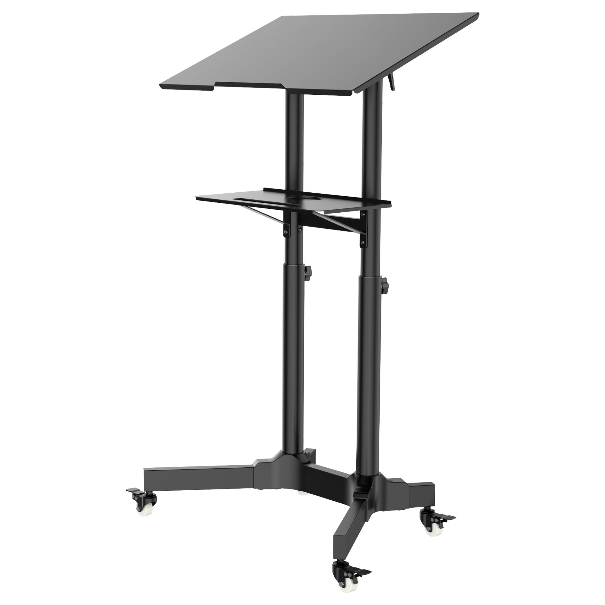 1home Steel Mobile Stand Up Desk Ajustable Laptop Workstation Muti ...