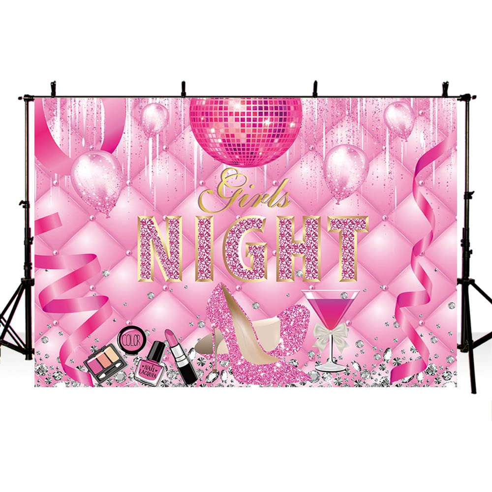 Amazon.com : AIBIIN 7x5ft Girls Night Backdrop Pink High Heels Disco ...