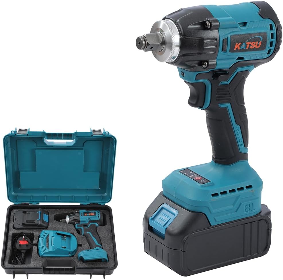 KATSU FIT-BAT 21V Brushless Cordless Impact Wrench 1/2 Inch 280N.M with ...