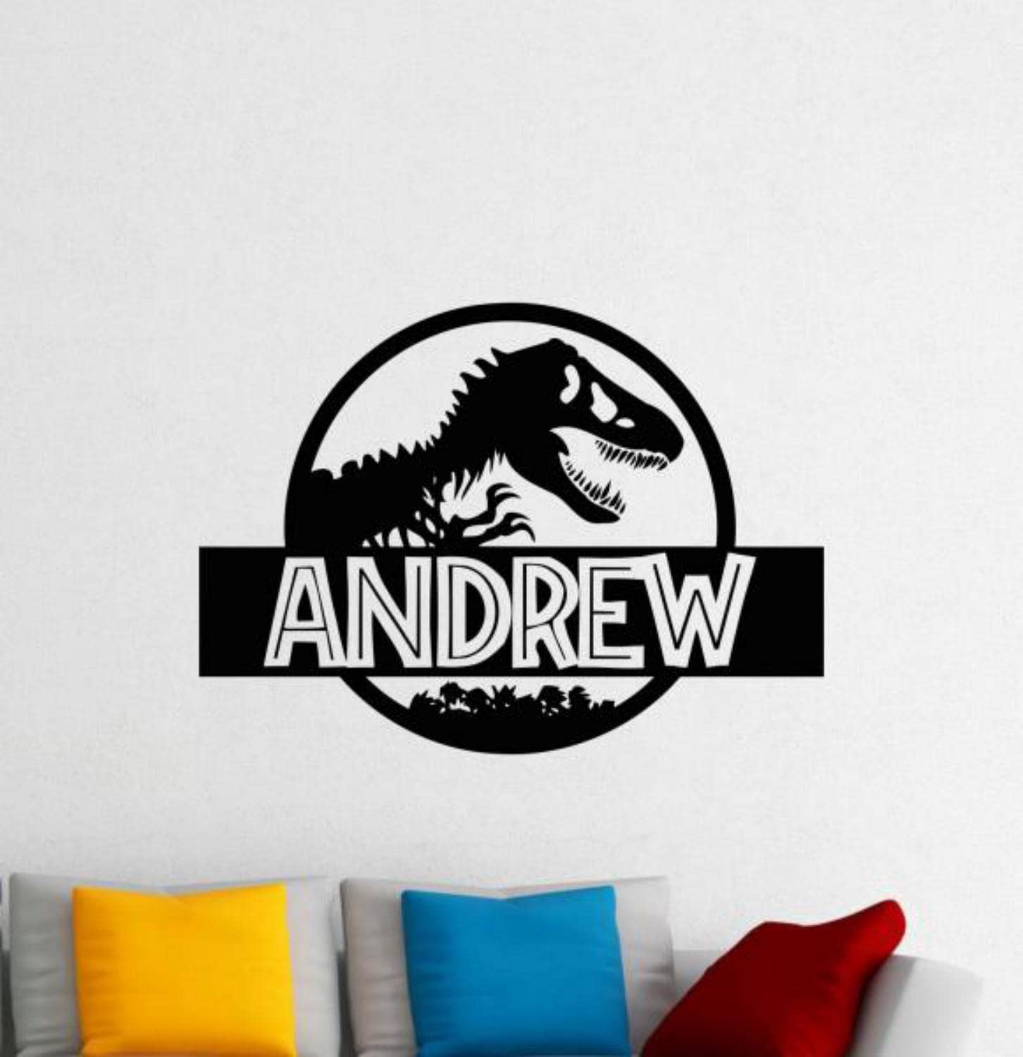 Snapklik.com : Dinosaur Wall Decal Custom Name Vinyl Sticker ...