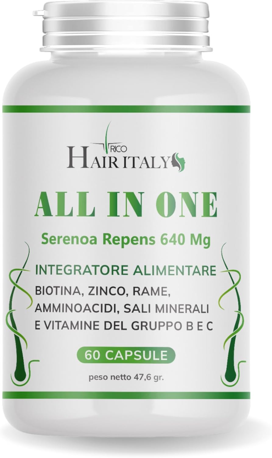 Integratore capelli e Vitamine capelli + serenoa repens+biotina+zinco ...