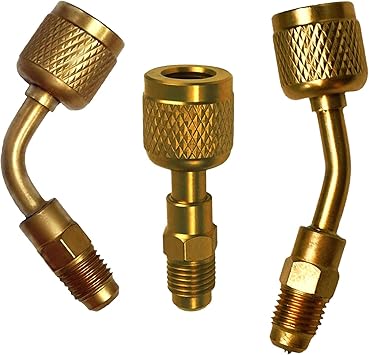 Amazon.com: R32 R454B Brass Adapter 45 85 degrees combination, 1/4 Inch ...