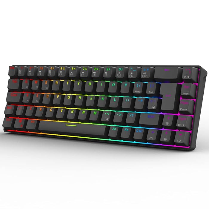 Buy RK ROYAL KLUDGE RK68 UK Layout RGB 65% Hot-Swappable Wireless ...