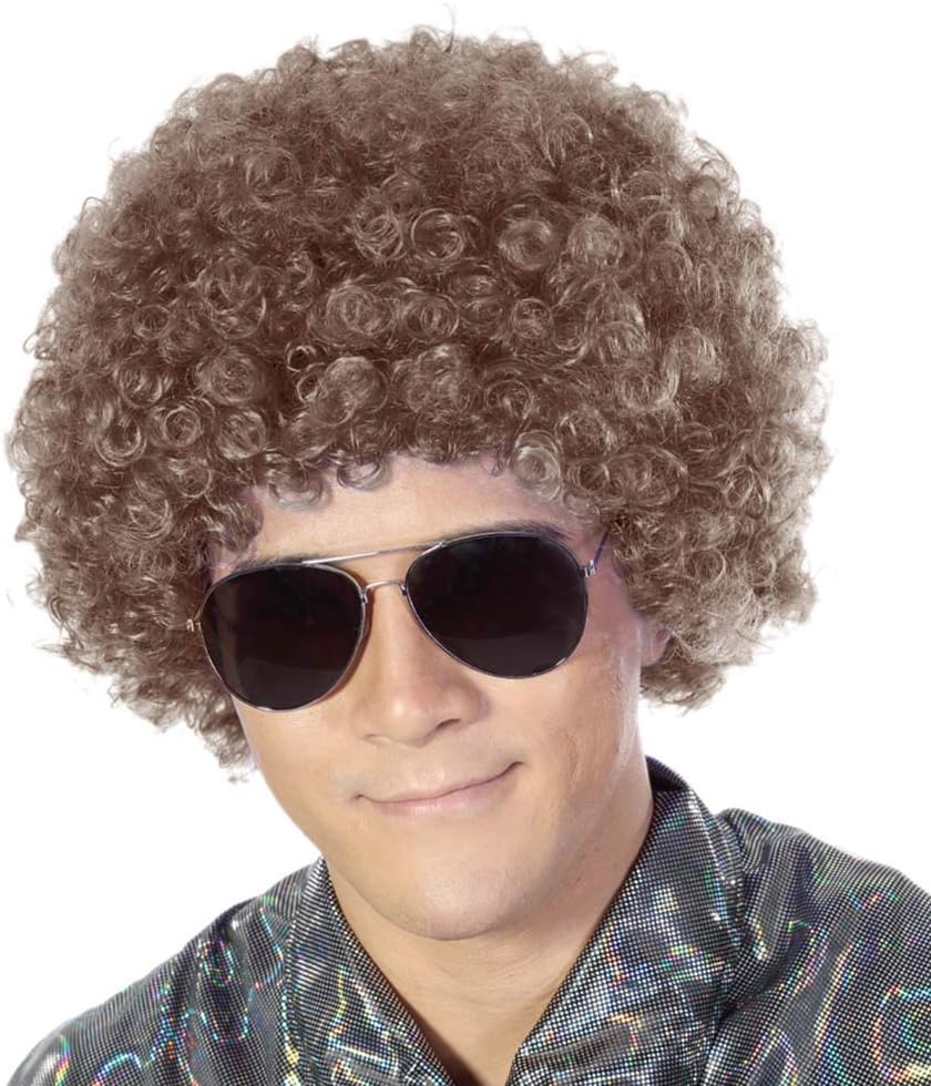 Amazon.com: 2 Pcs Afro Wig Short Curly Rocker Party Afro Wig 70s 80s ...
