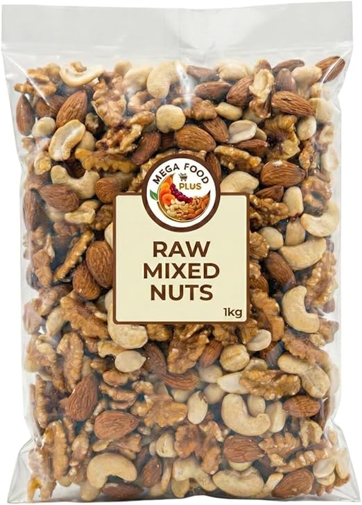 Premium Raw Mixed Nuts 1kg | Unsalted & Natural | Peanuts, Cashews ...