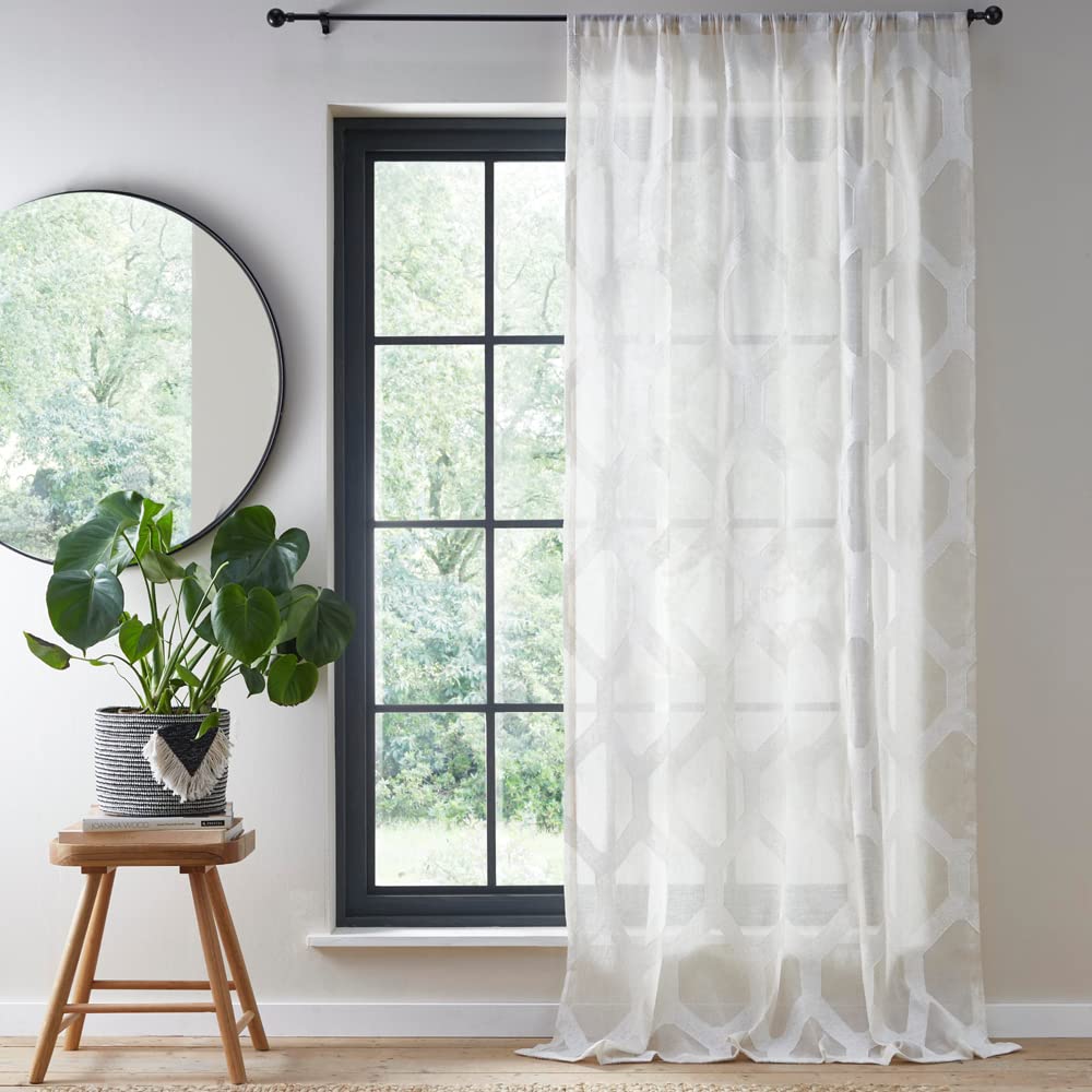 Fusion - Single Net Curtain for Windows W55 x L90 (140 x 228cm) - Voile ...