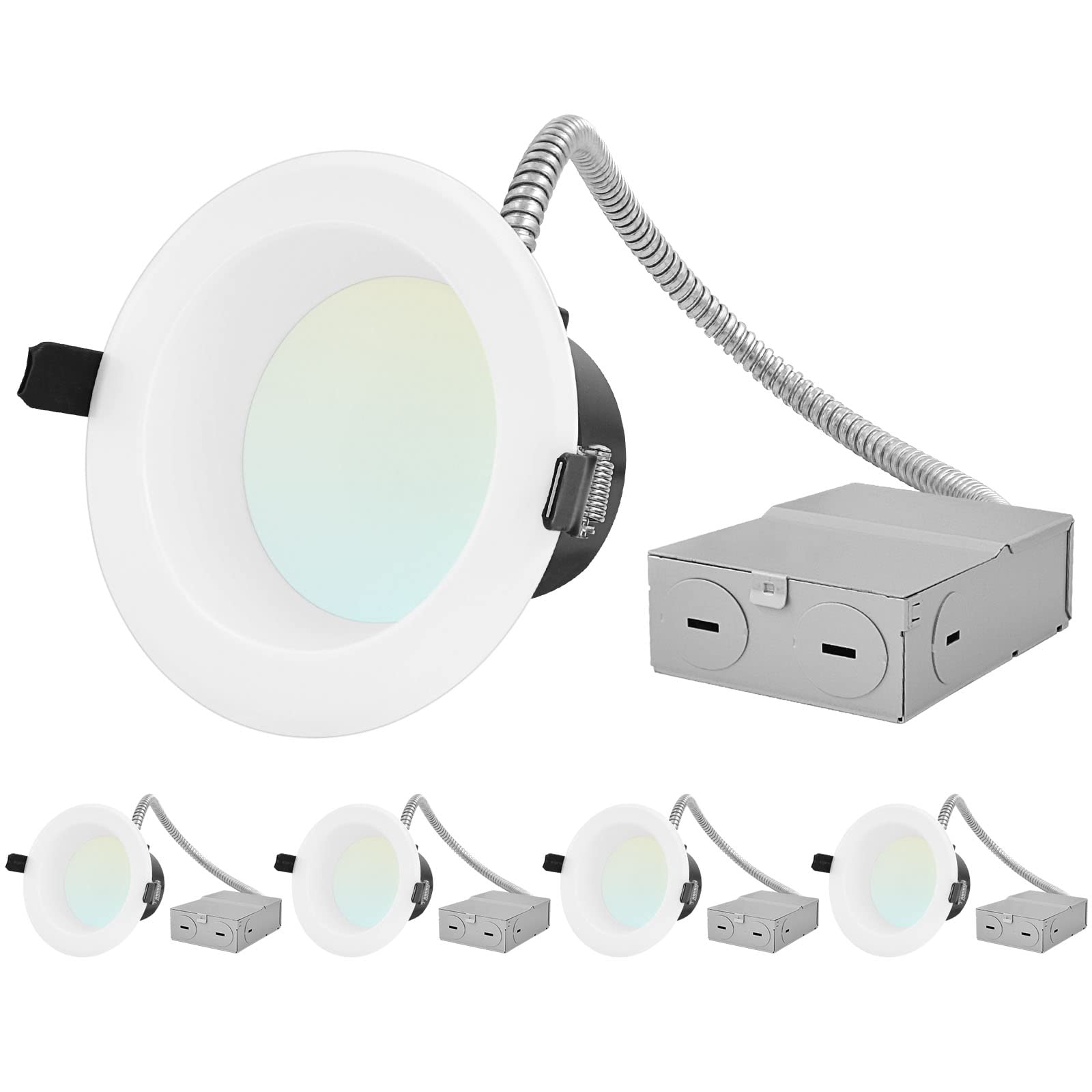 LUXRITE Commercial 4 Inch LED Recessed Lights, 7/9/12W Selectable, 4 ...