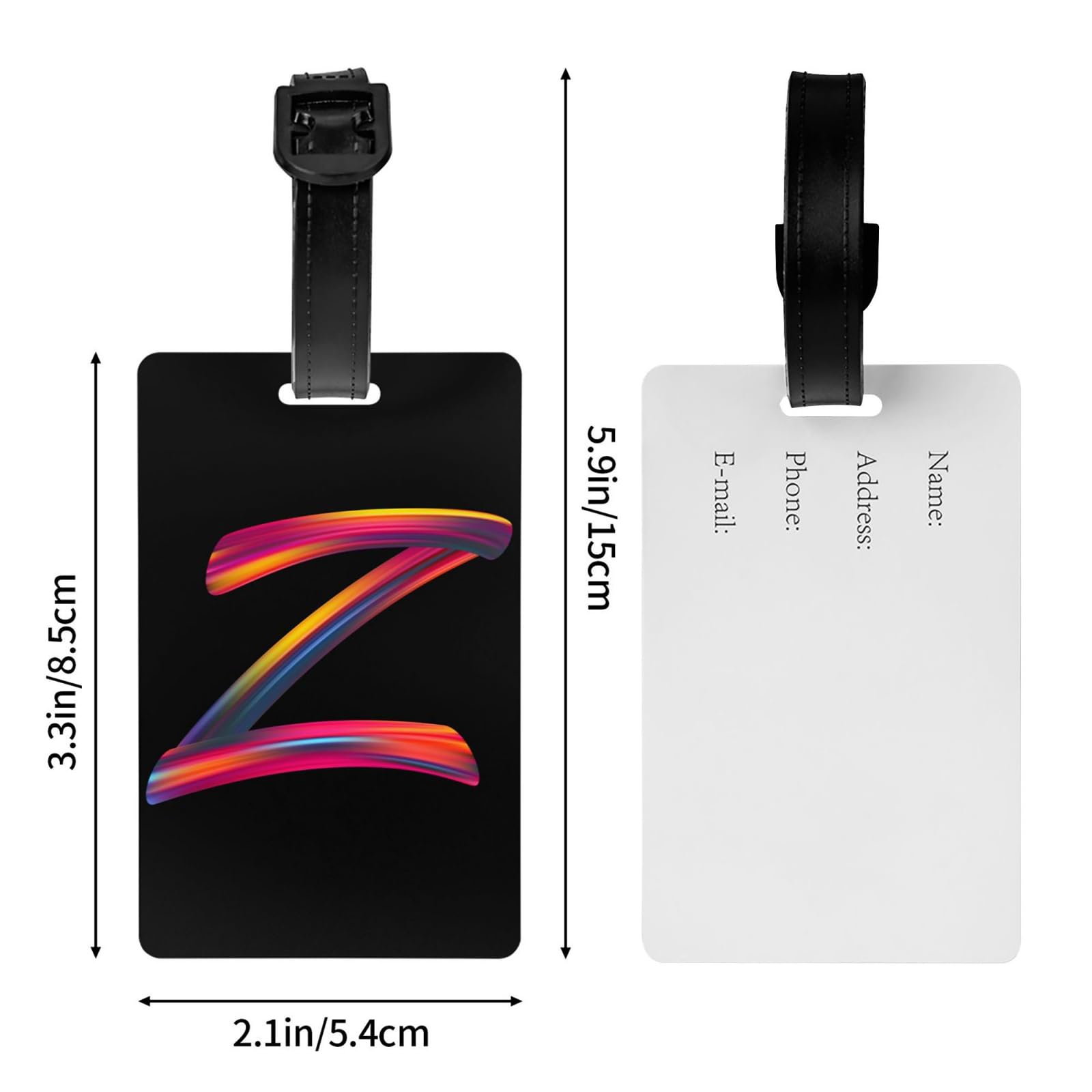Snapklik.com : Cute Initial Luggage Tags For Suitcase, Colorful Letter ...