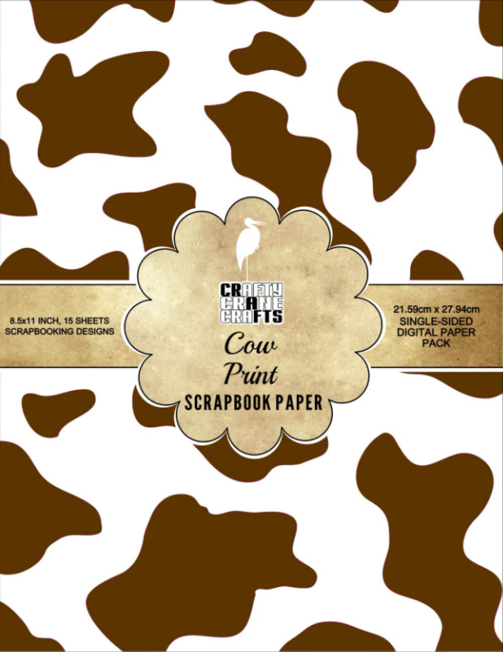 Cow Print Scrapbook Paper: Animal Print Design Brown Cow Spots Single ...