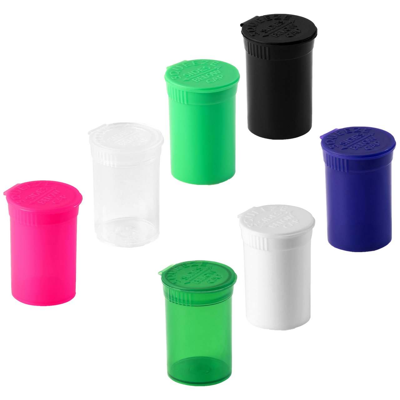 Buy beamer 15 Pack Brand Solid Opaque White Color Squeeze Pop Top Jars ...