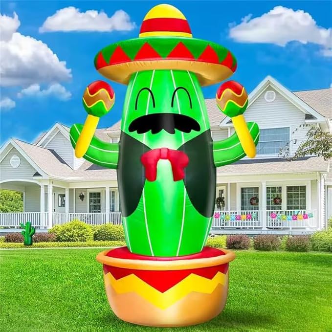 Amazon.com: TURNMEON 6 FT Cinco De Mayo Inflatables Cactus Outdoor ...