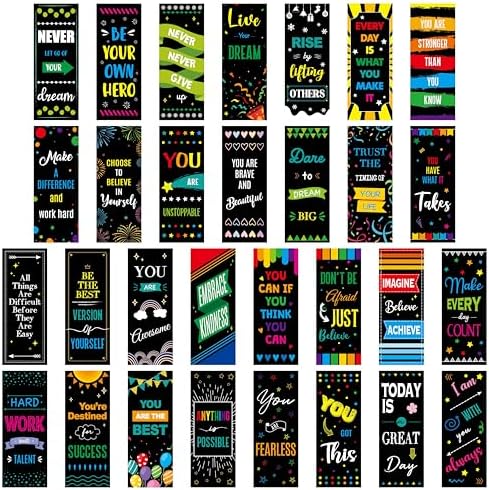 120 PCS Motivational Bookmarks, 30 Designs Double Sided Printing Paper ...