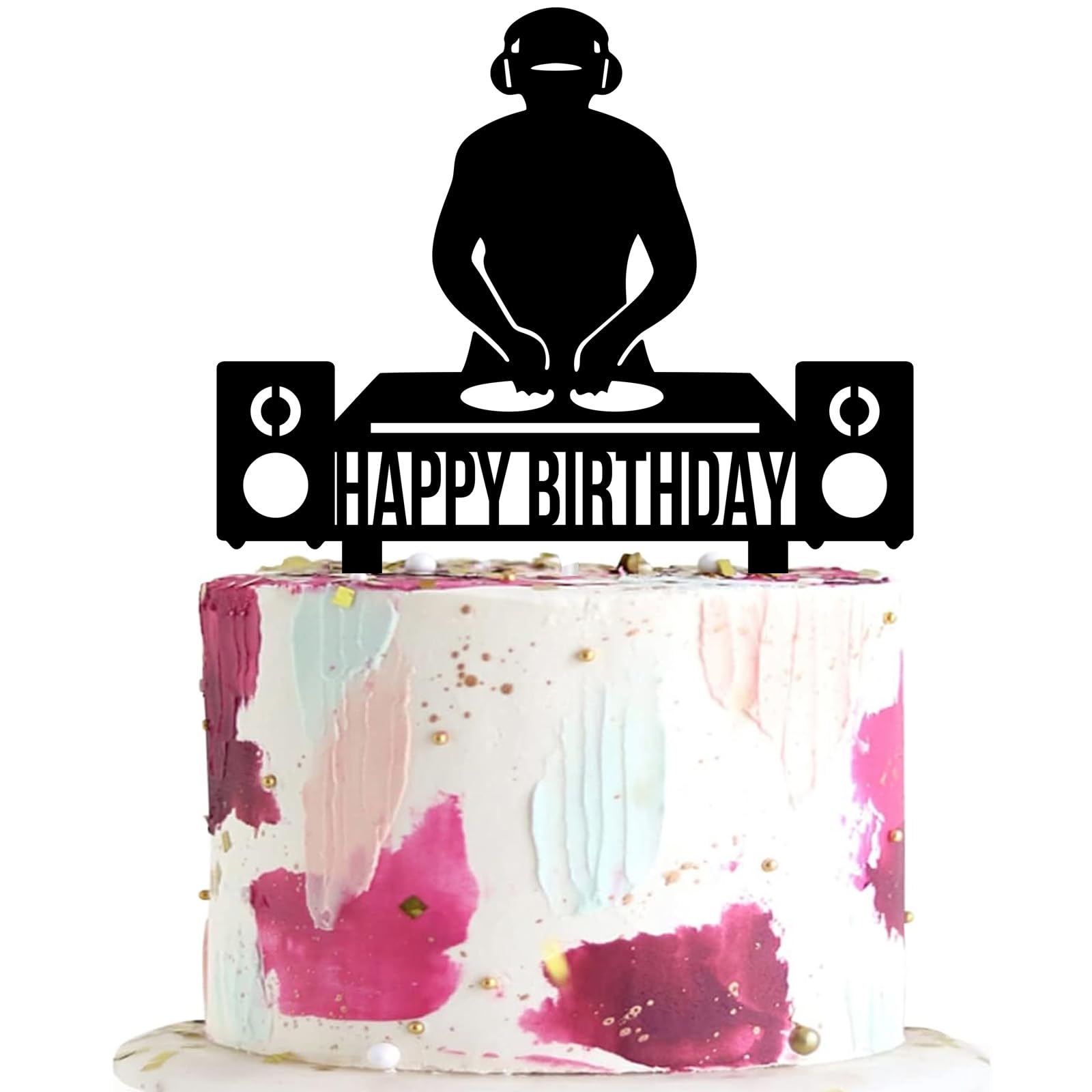 Dj Happy Birthday Cake Topper Hip Hop And Rock Music | Desertcart INDIA