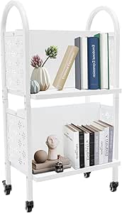 Amazon.com: CeRaBuRET Library Book Cart, White Rolling Book Cart ...
