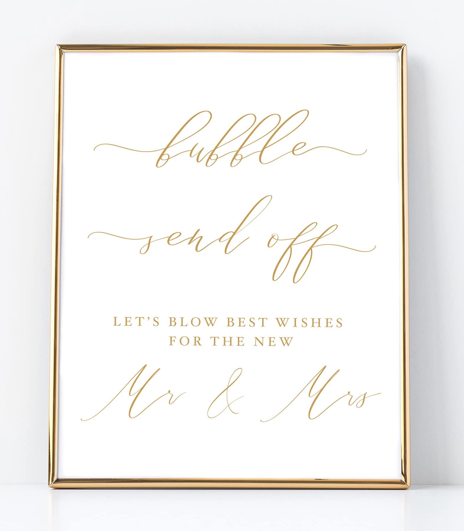 Amazon.com: Bubble Send Off Sign for Wedding Reception, White Sign with ...