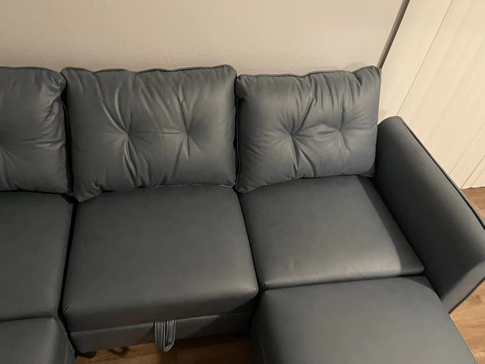 $76/mo - Finance LLappuil Modular Sectional Sofa Faux Leather Fabric ...