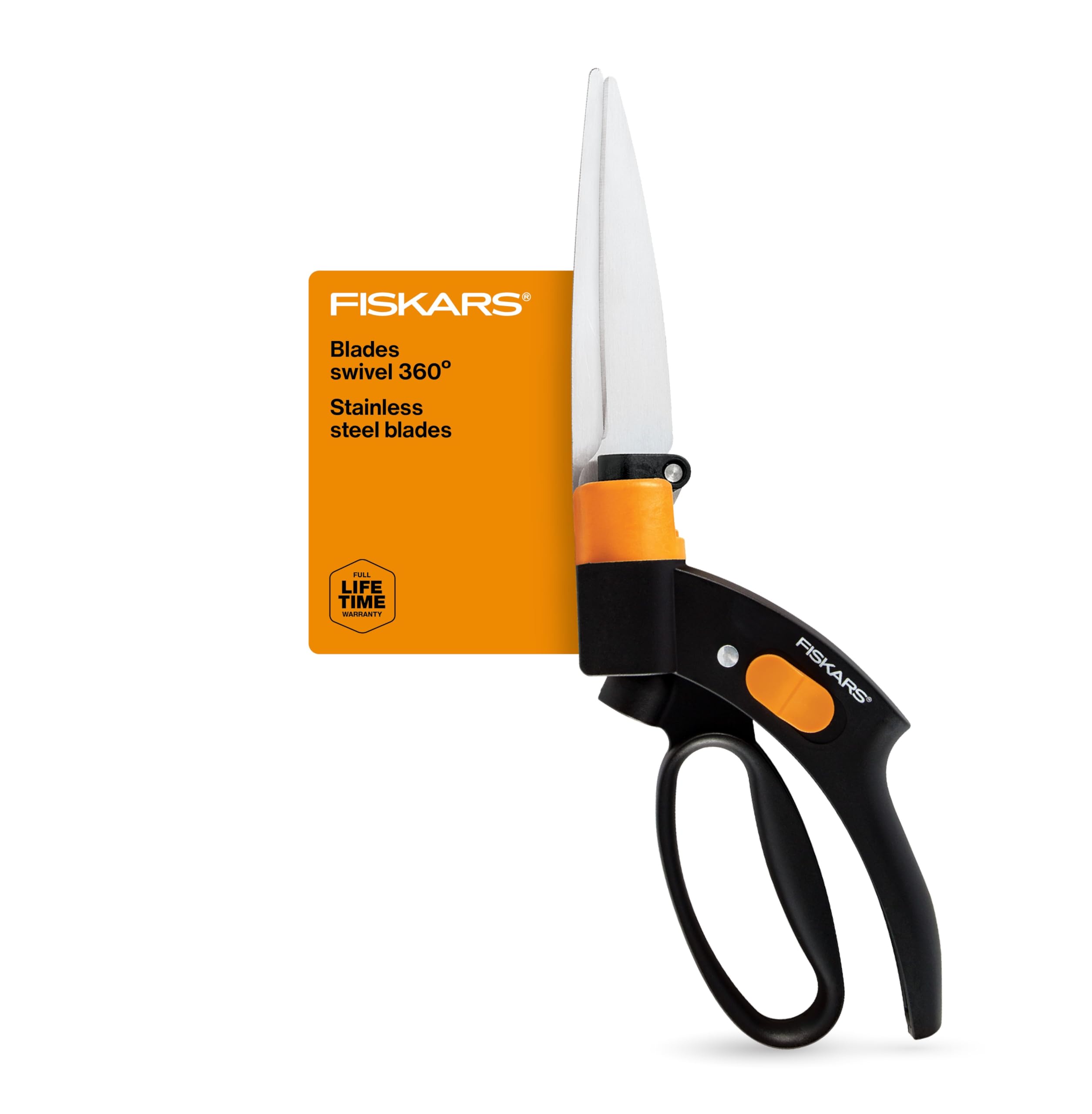 Amazon.com : Fiskars Shear Ease Grass Shears - 5" Stainless Steel ...