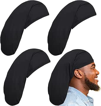 4 Pack 20 Inch Unisex Dreadlock Cap, Long Hair Dreads Head Wrap ...