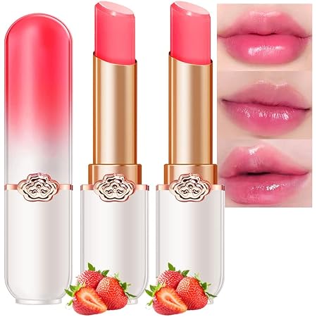 Amazon.com : evpct 2Pcs Strawberry Tinted Lip Balms PH Lip Color ...