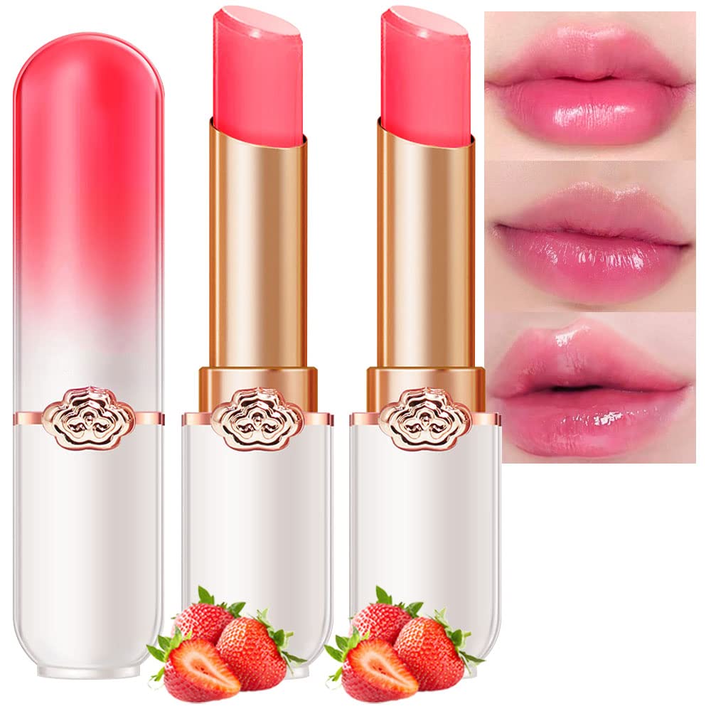 Amazon.com : evpct 2Pcs Strawberry Tinted Lip Balms PH Lip Color ...