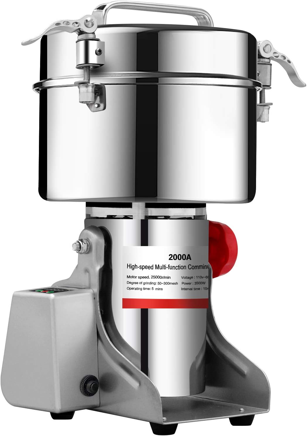Amazon.com: RRH 3000G Stainless Steel Grain Grinder Mill Powder Machine ...