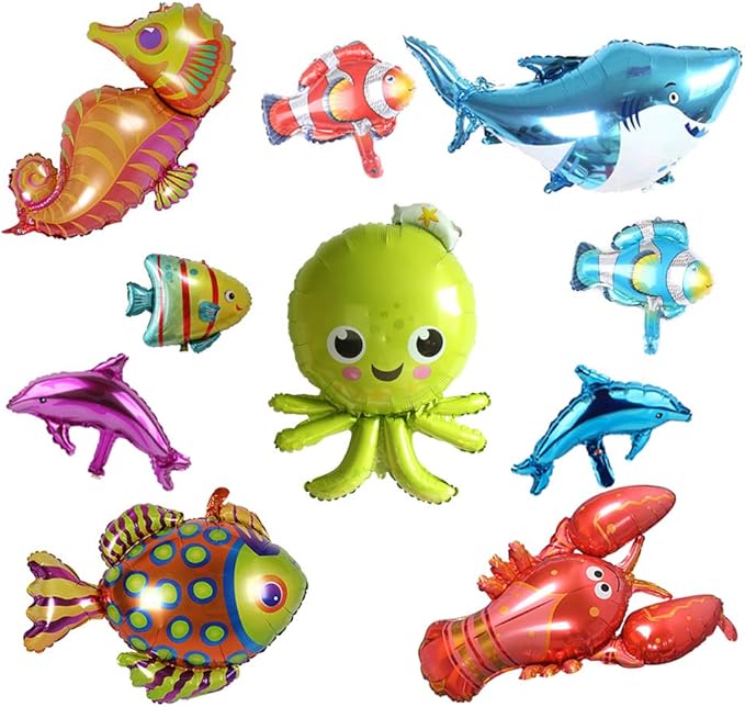 Amazon.com: Ocean Animals Foil Balloons Sea Animal Balloon Dolphin ...