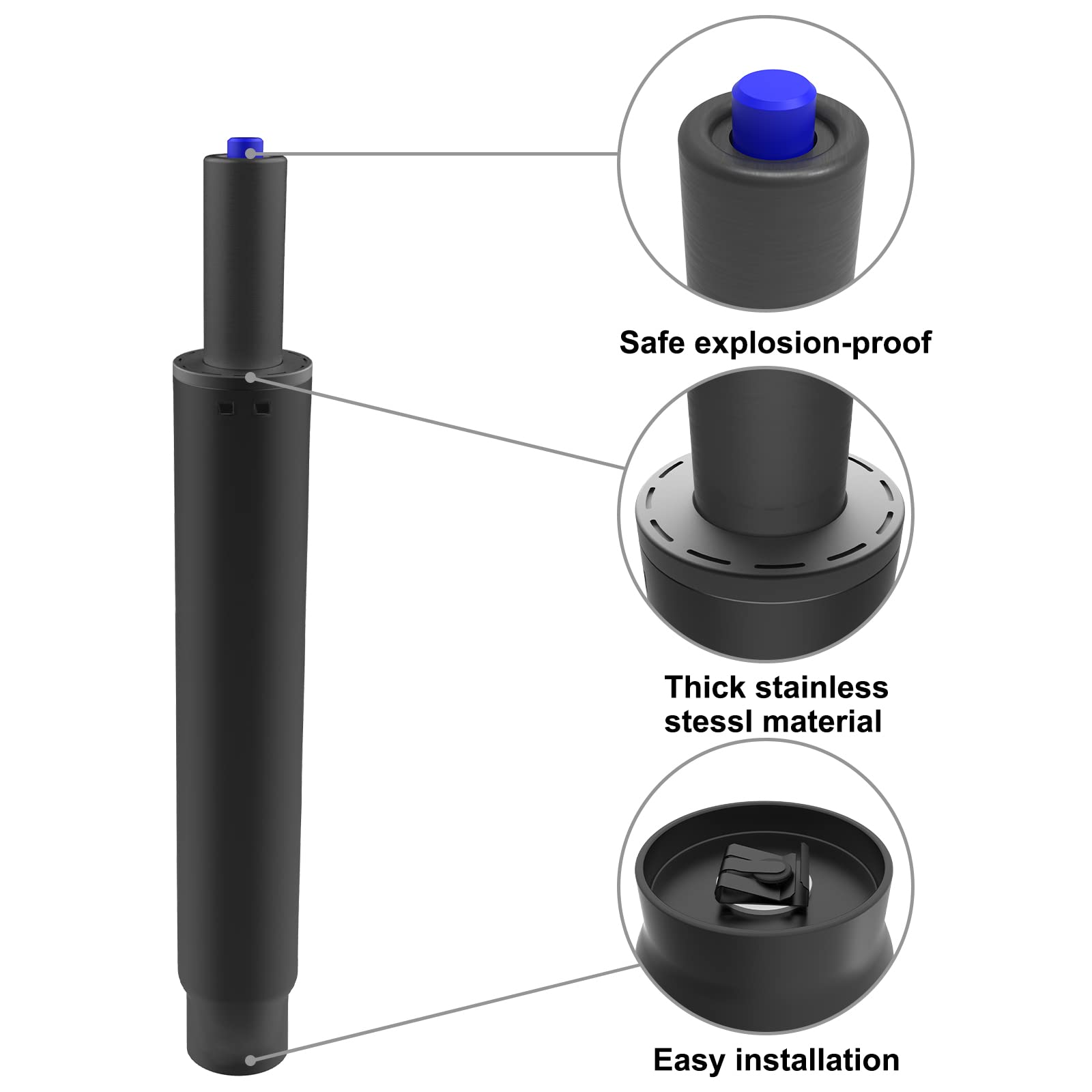 Snapklik.com : 8" Office Chair Gas Lift Cylinder Replacement Parts ...