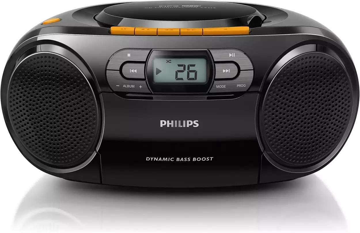 Amazon.com: Philips Portable CD Player Boombox - Portable MP3 Player ...