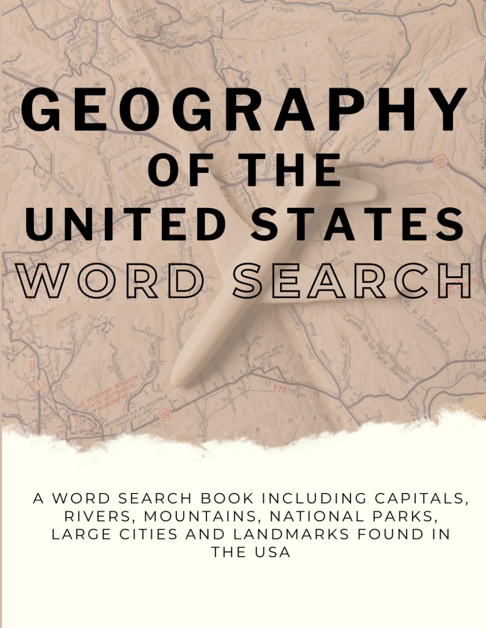 Geography of the United States Word Search: 8.5x11 word search book ...
