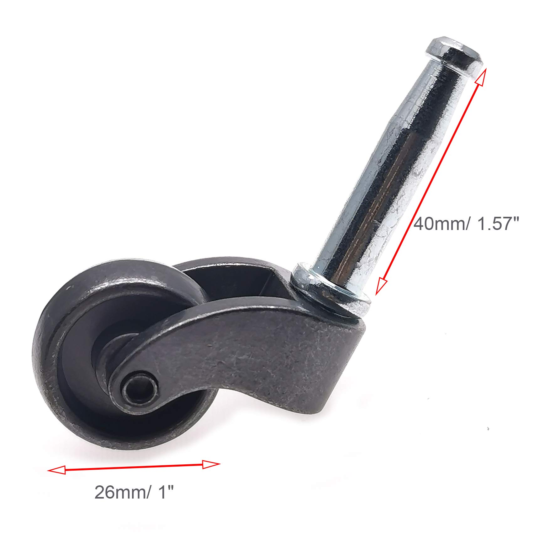 Snapklik.com : ISSTAR 1" Swivel Stem Ball Caster Wheel, Zinc Alloy ...