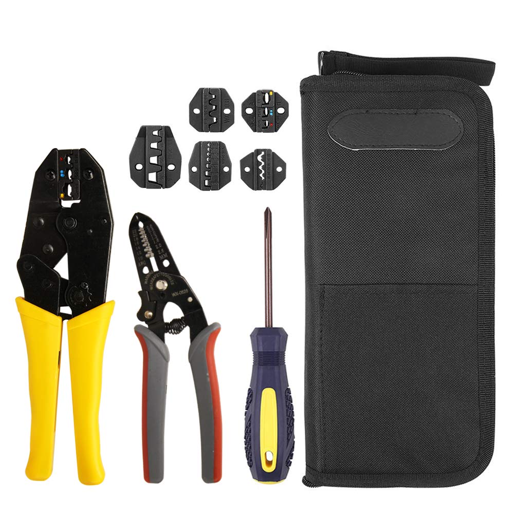 Buy Crimping Tool Kit Terminal Connector Plier with 5 interchangeable ...