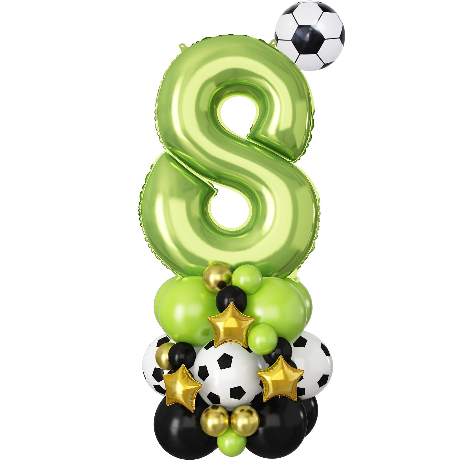 Amazon.com: Green Number 8 Balloon Soccer 40 Inch Number Eight Foil ...