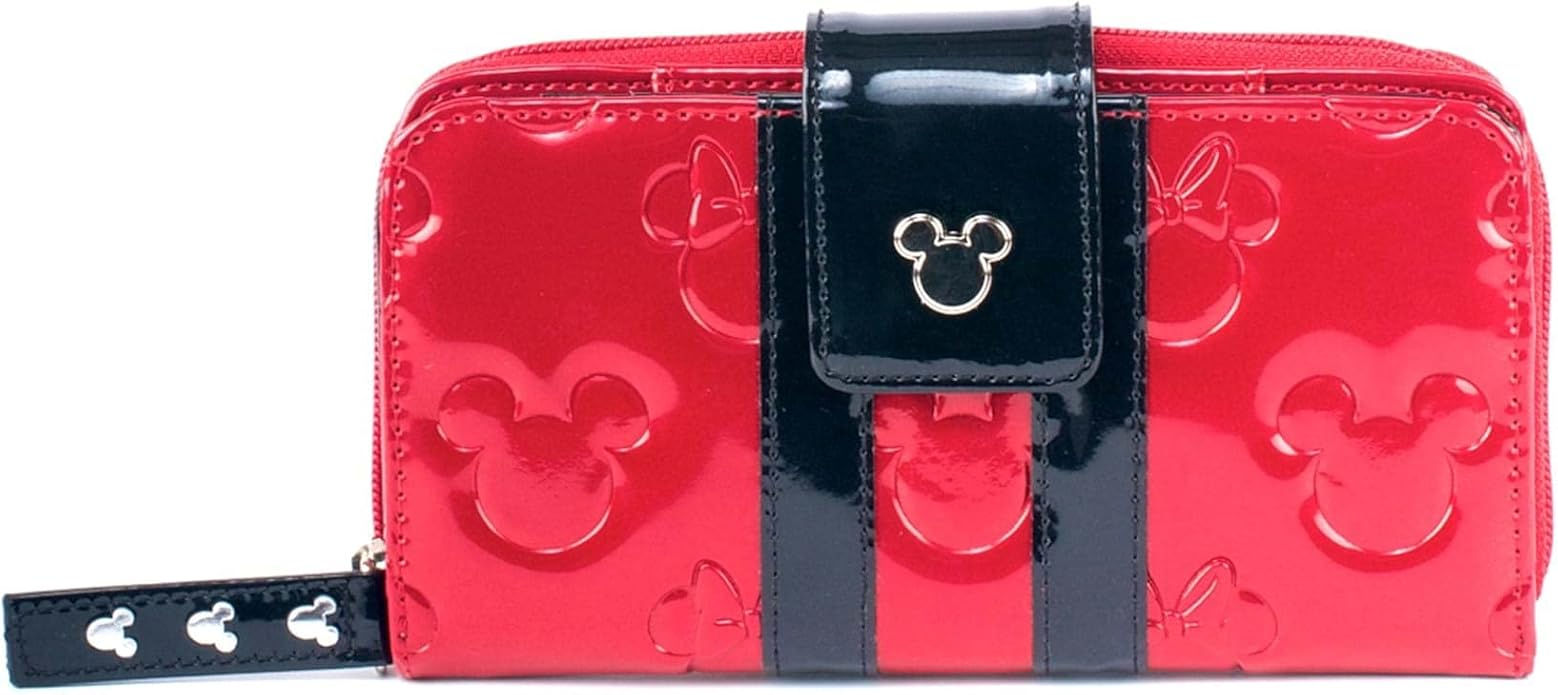 Amazon.com: Disney Mickey and Minnie Red and Black Patent Embossed ...