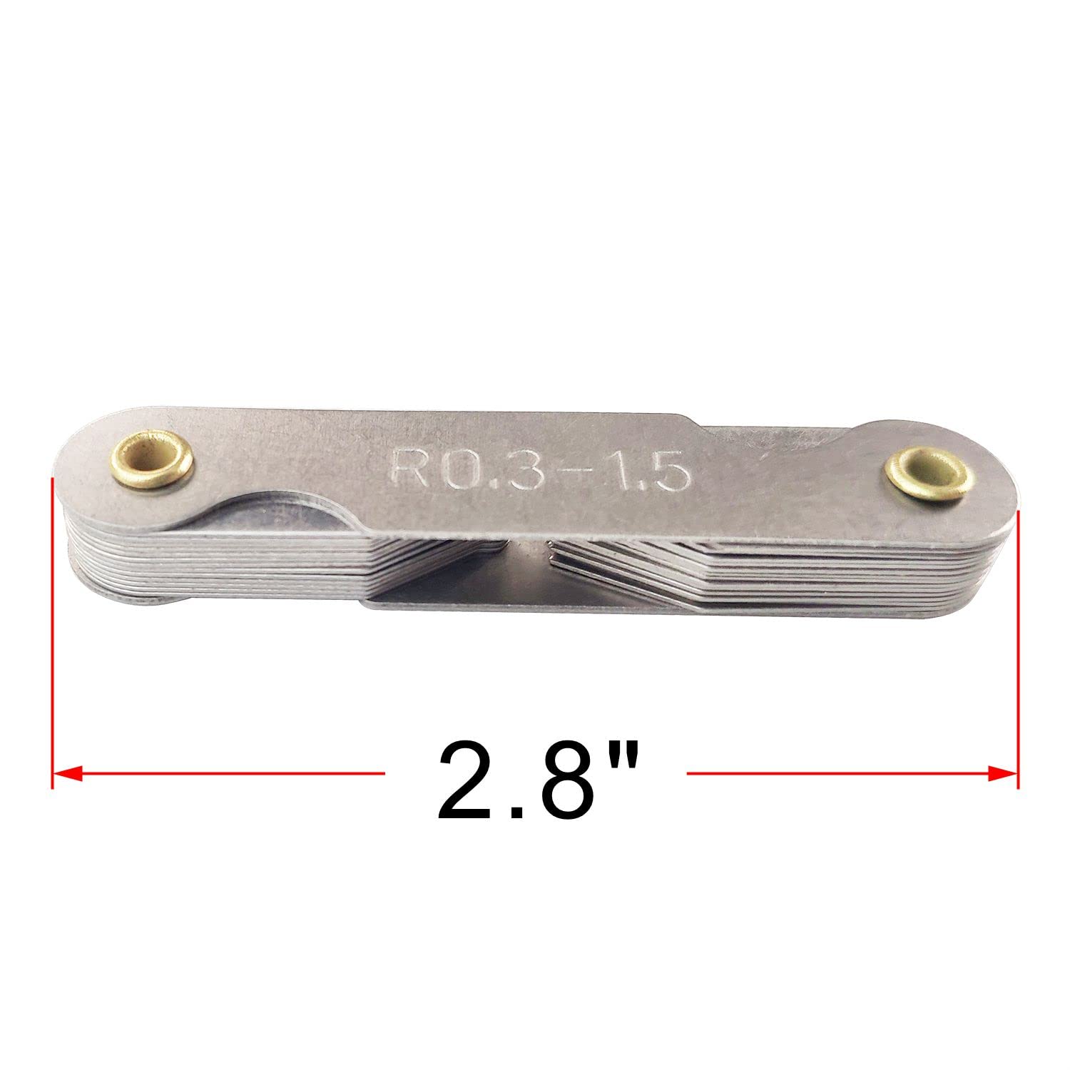Snapklik.com : JENSWILL Stainless Steel Radius Gauge Set, 26 Plates R0 ...