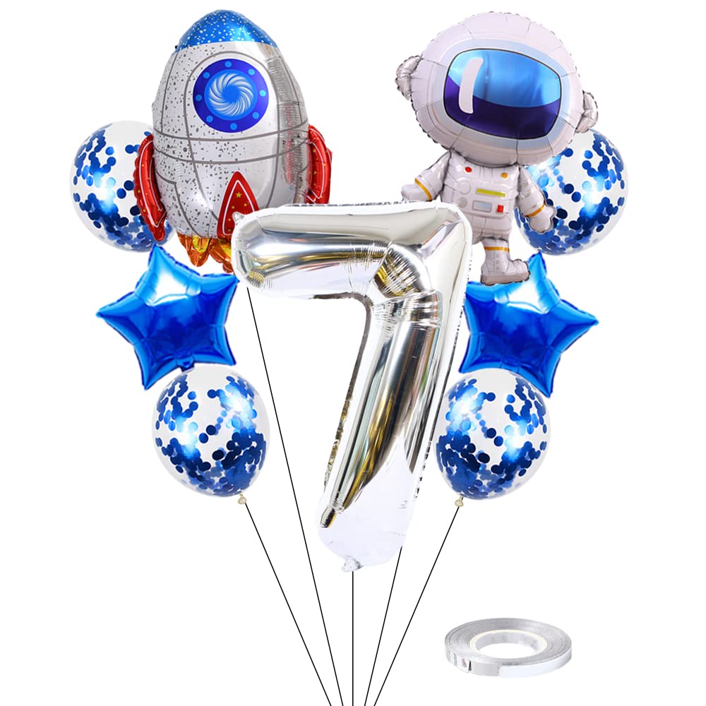 Buy Kawailay Astronaut Rocket 7th Birthday Party Balloons Jumbo ...