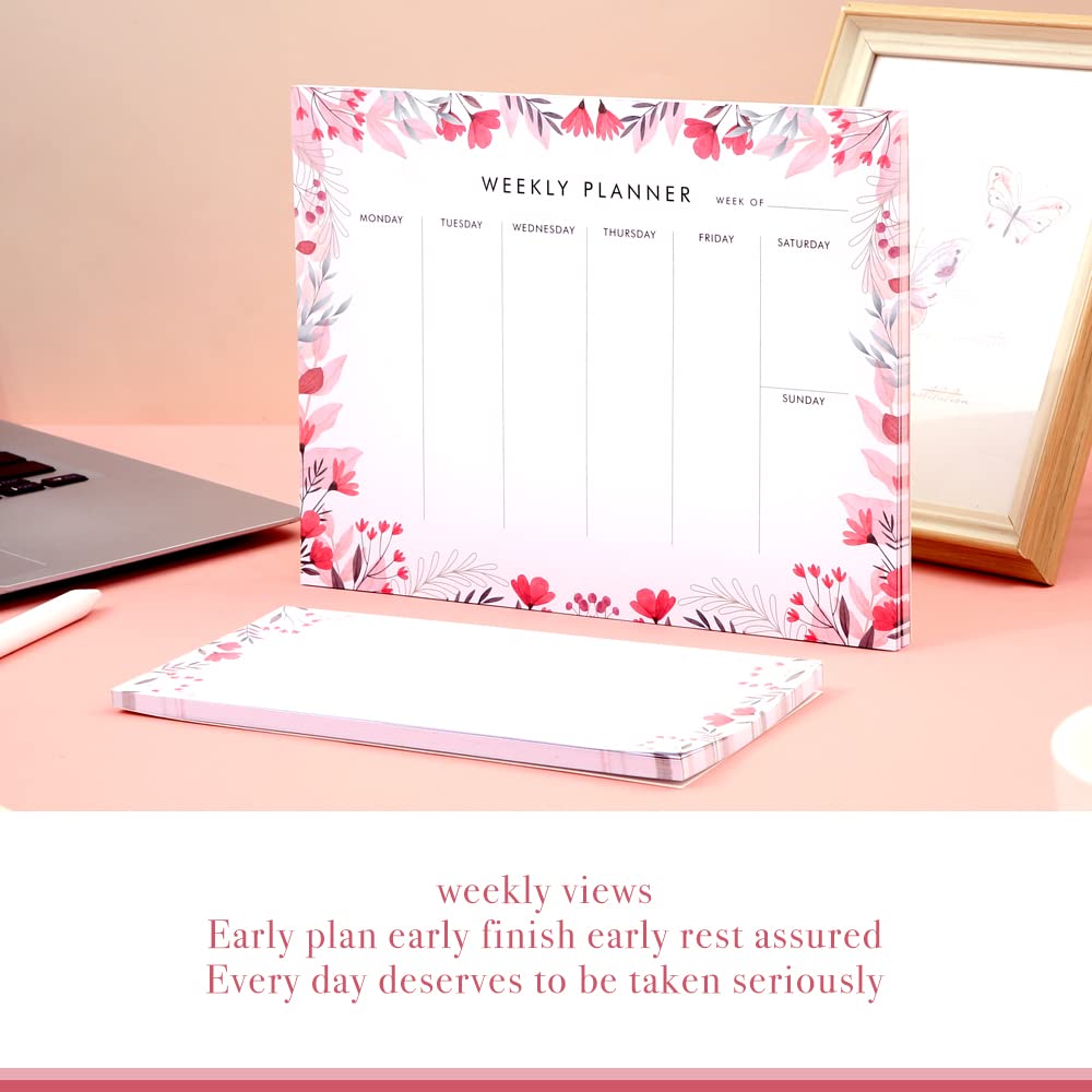 Snapklik.com : Weekly Planner Notepad Cute Set Of 2 Undated Weekly ...